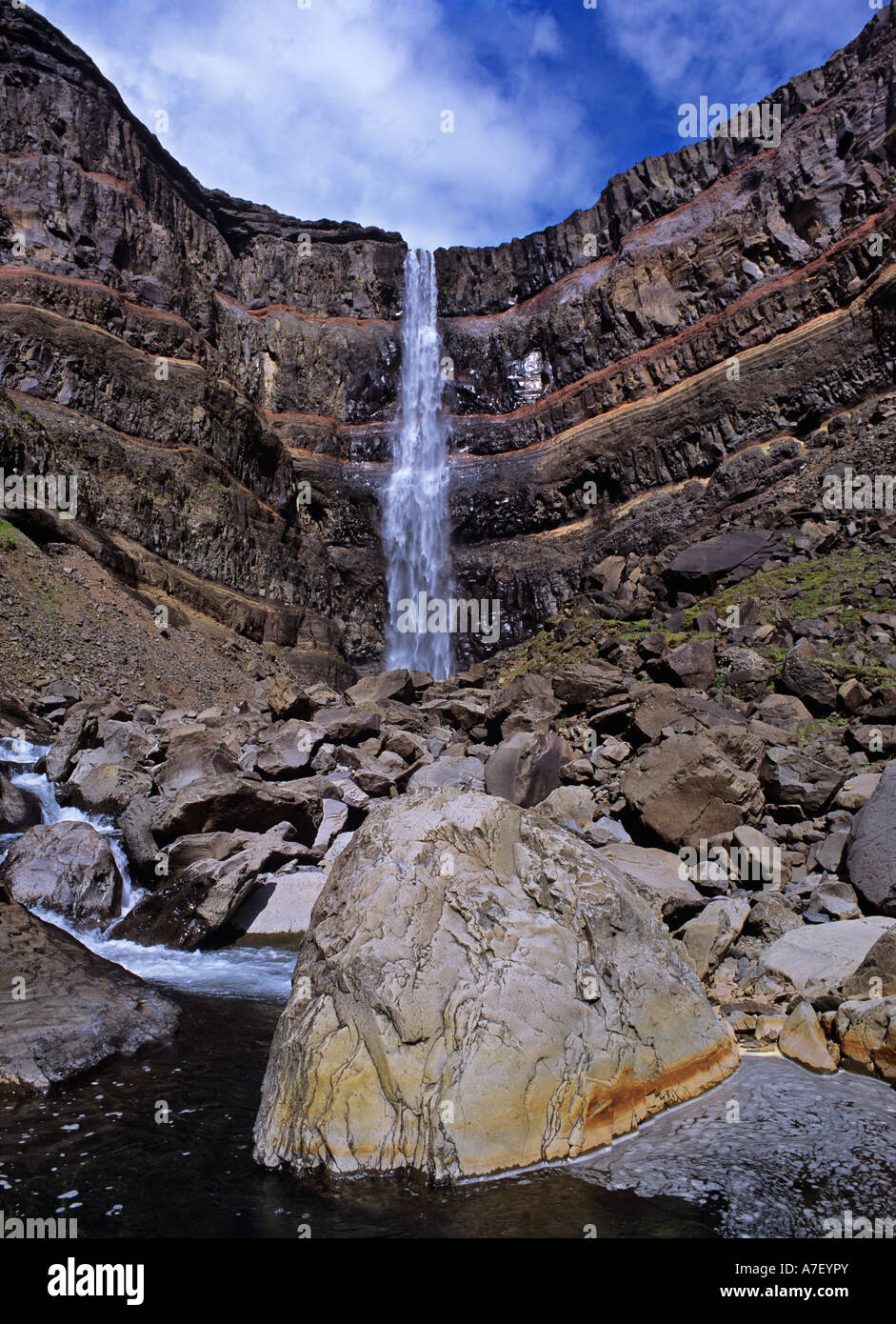 Waterfall Hengifoss, Iceland Stock Photo - Alamy