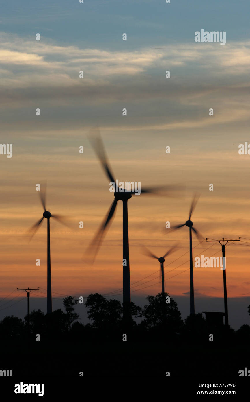 Wind energy, wind turbines, alternative energy production Stock Photo ...