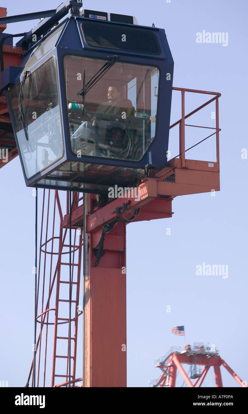Straddle carriers operate in the Port of Newark Container Terminal in ...