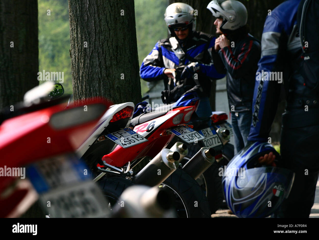 Italian bikers in Cortemilia, Italy Stock Photo - Alamy