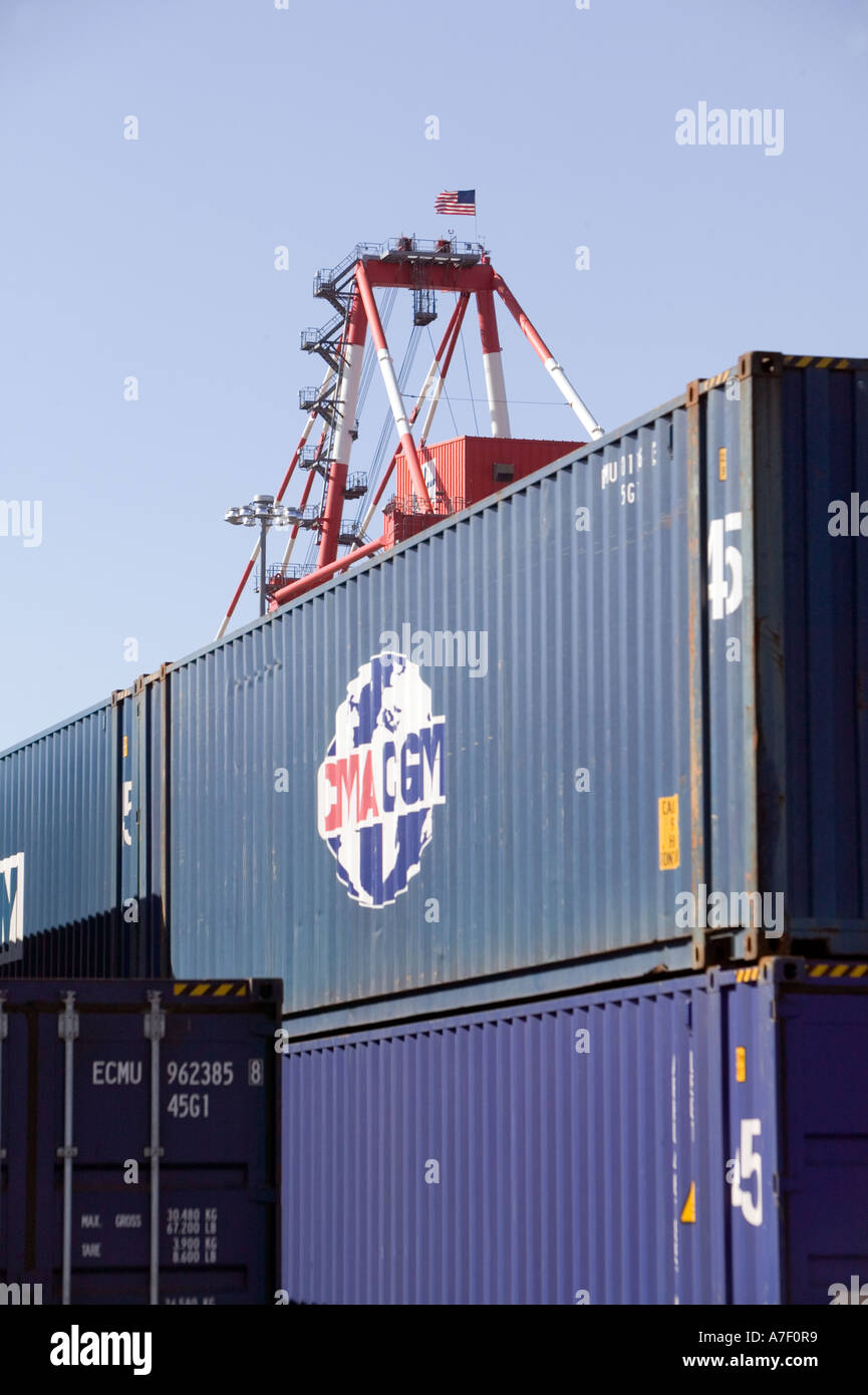 Cma cgm containers container terminal port hi-res stock photography and ...