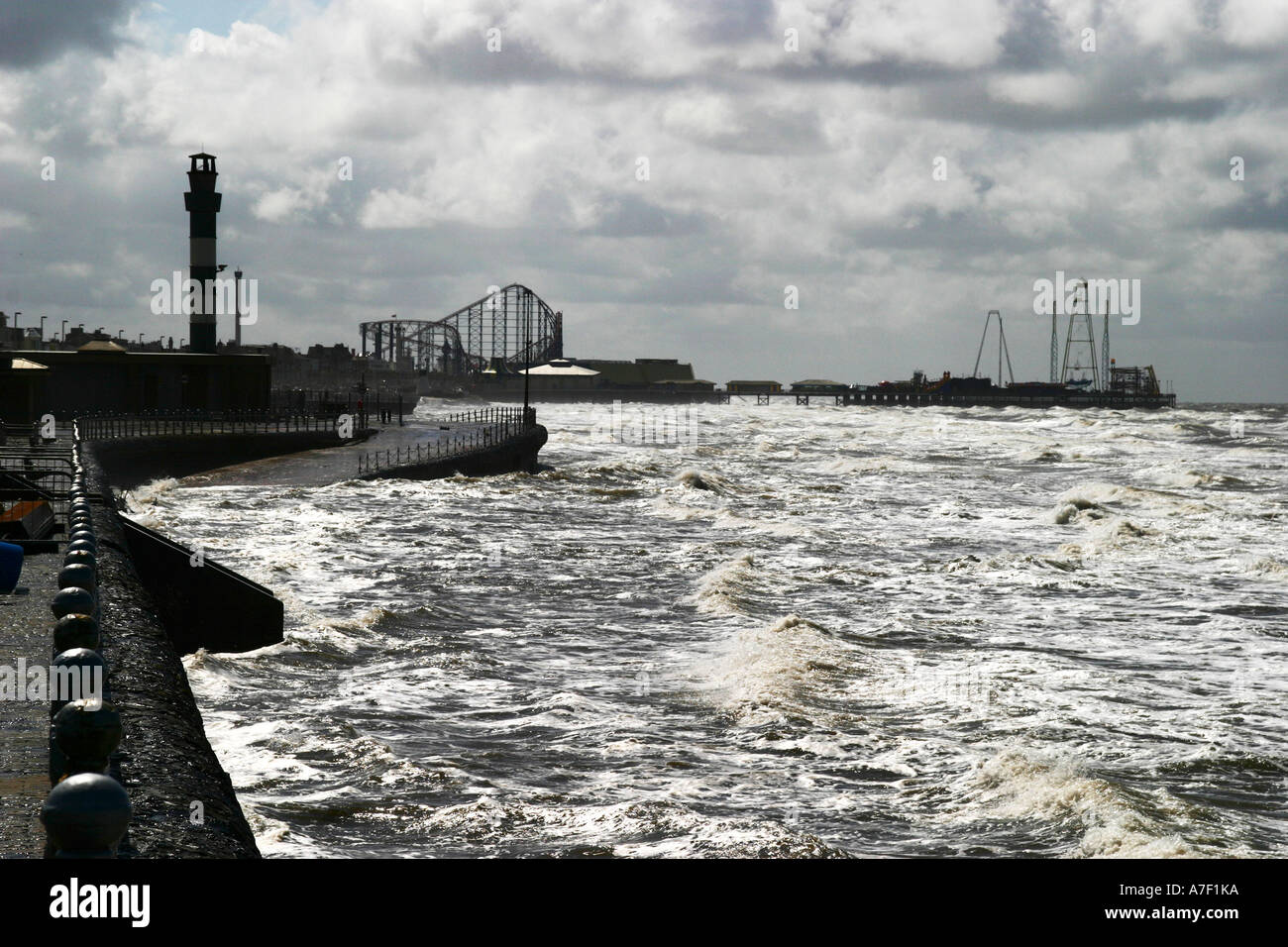 Stormy seas off Blackpool seafront Stock Photo - Alamy