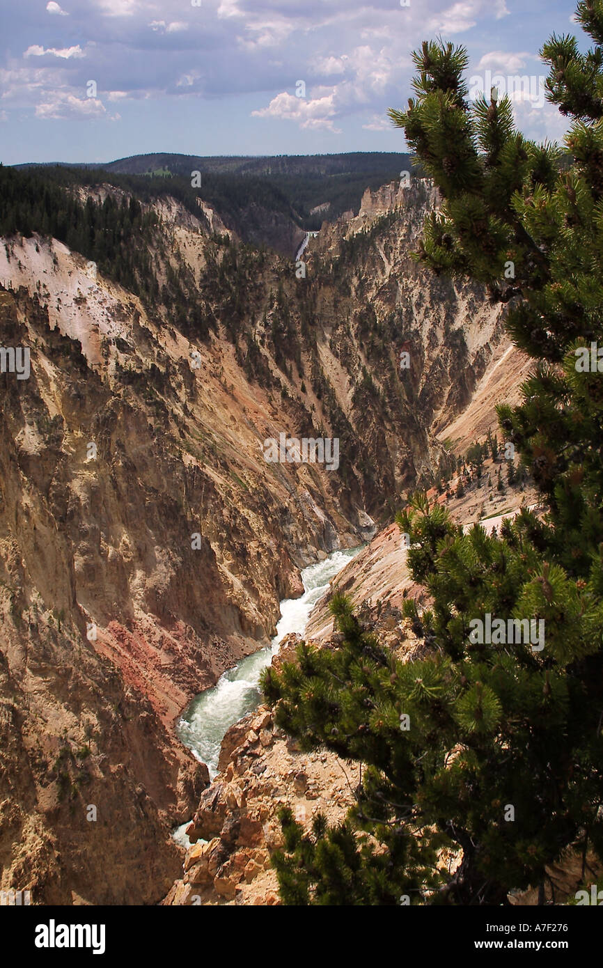 Yellowstone River Grand Canyon of the Yellowstone view from Inspiration ...