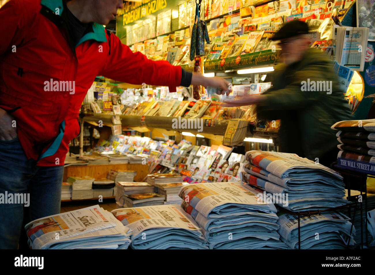 Customer Buying Newspaper at Read All About It News Stand Pike Place ...