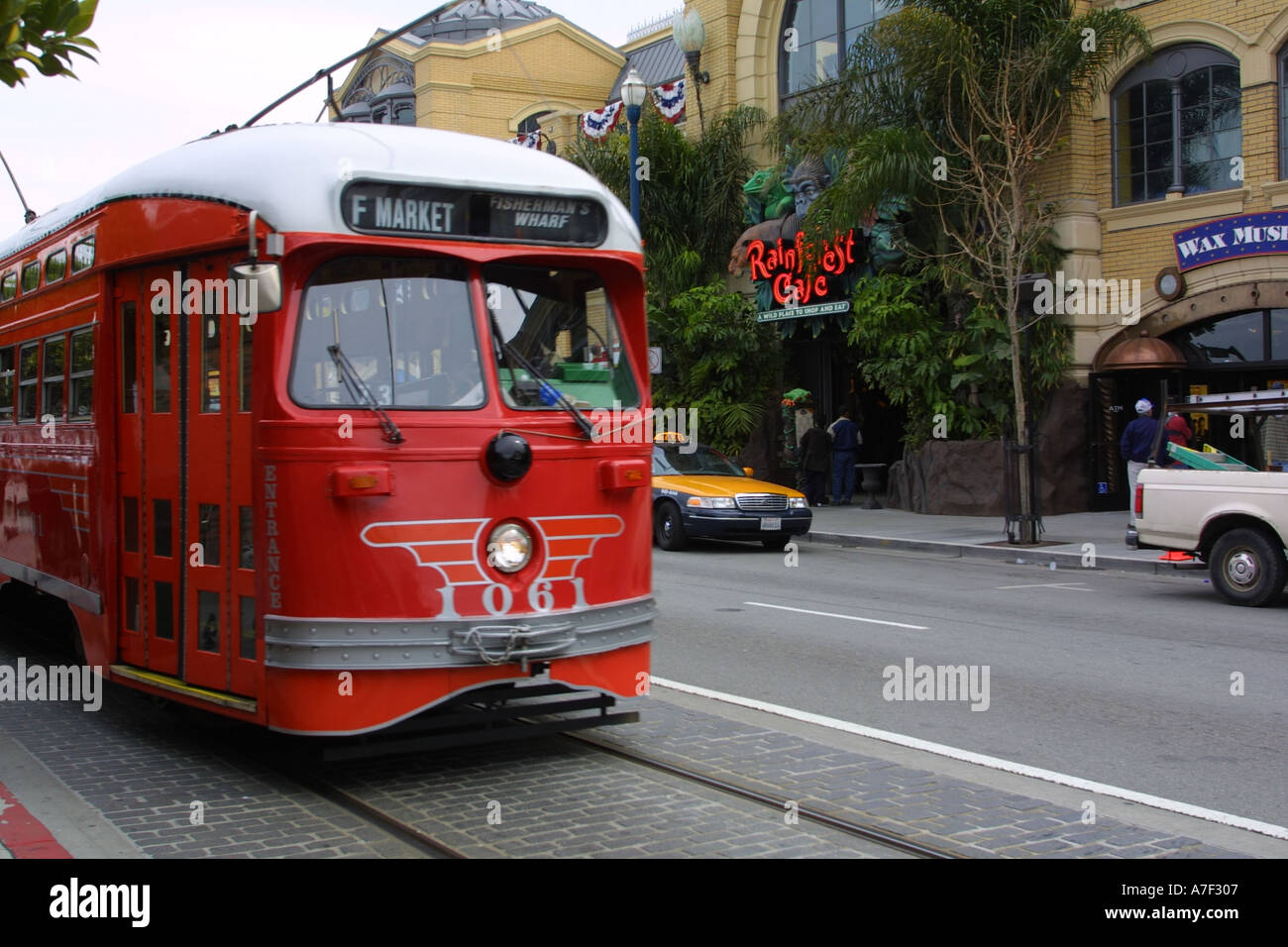 Electric trolley car on San Francisco California waterfront Stock Photo ...