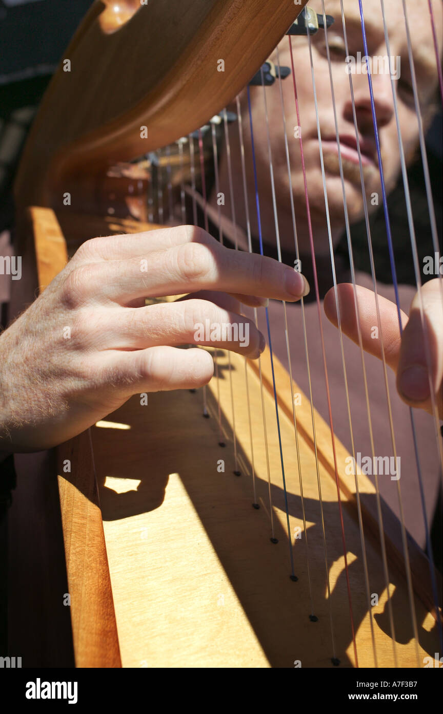 Celtic Harp Street Musician Pike Place Market Seattle Washington Stock ...