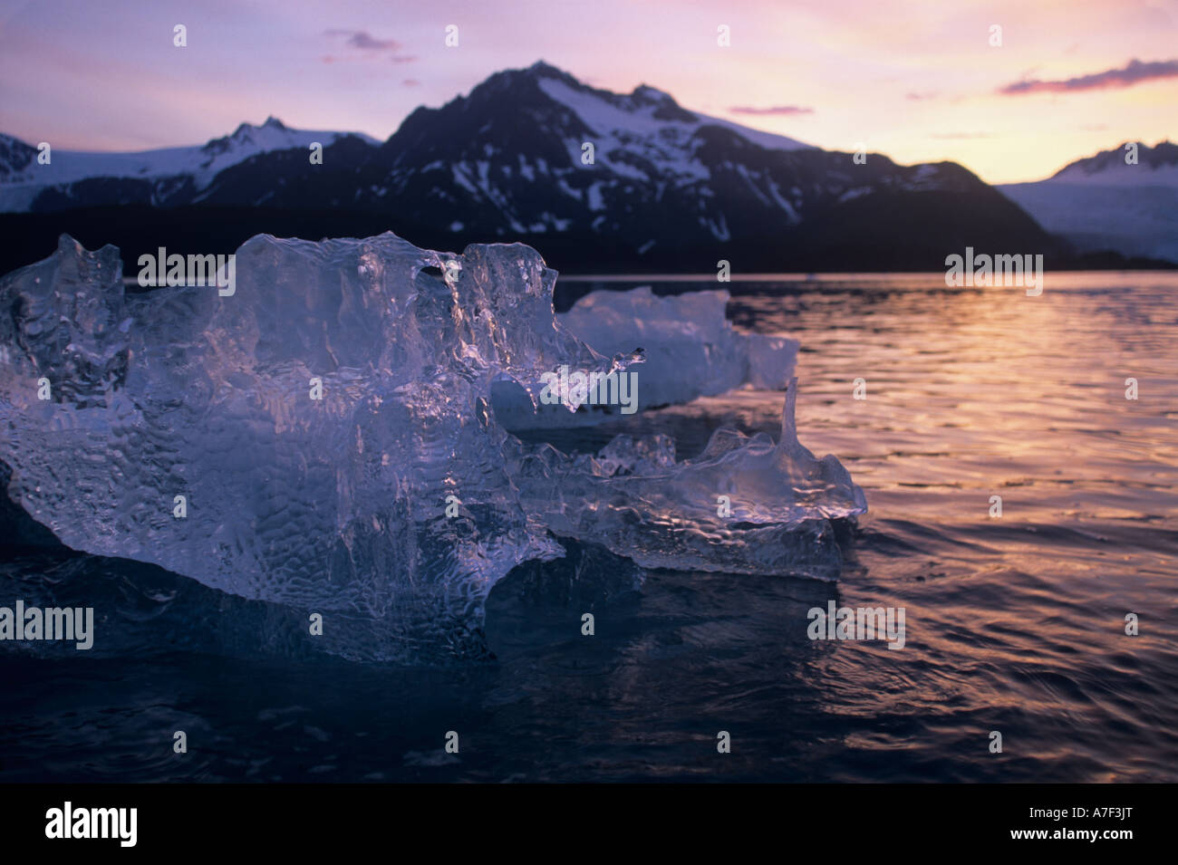 USA Alaska Kenai Fjords National Park Shattered blue ice face of ...