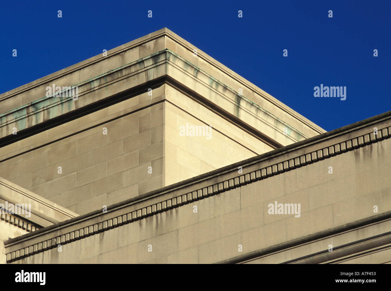 Architectural detail of the roofline edge on an old historical building ...