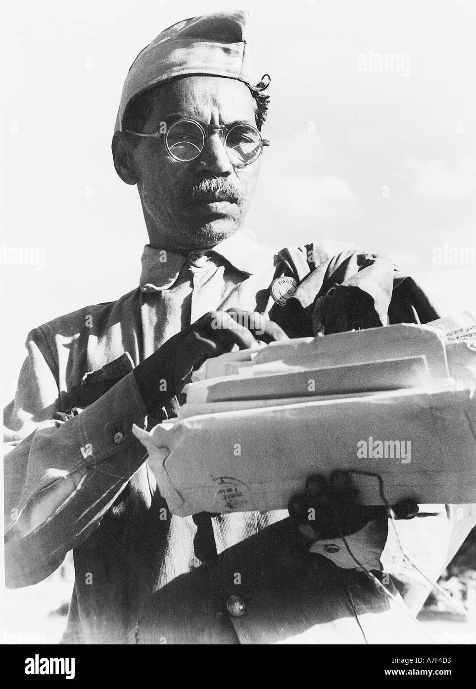 Indian Postman Black and White Stock Photos & Images - Alamy