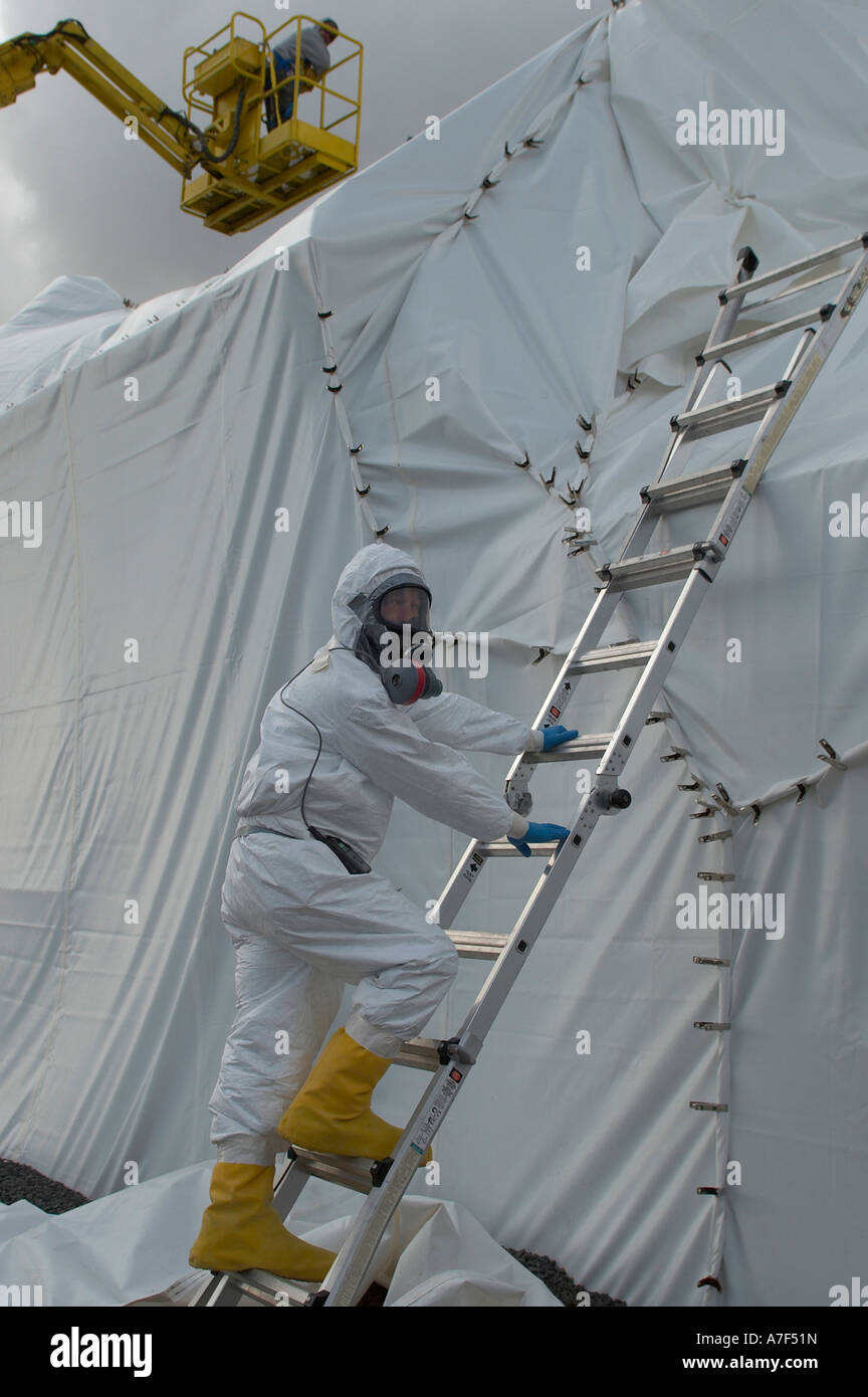 Anthrax decontamination work Stock Photo - Alamy