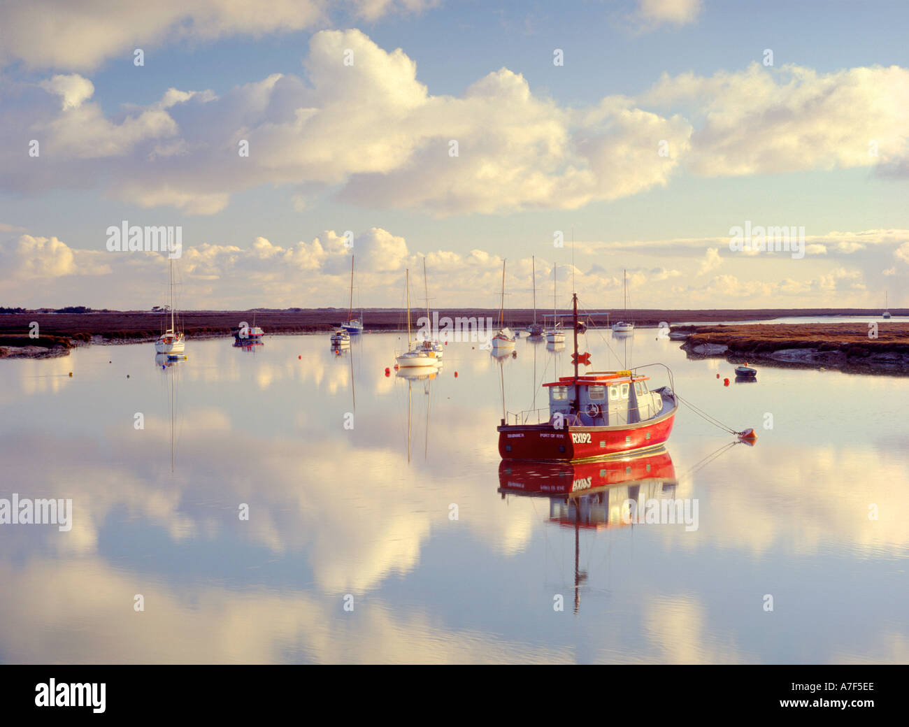 High tide at Wells next the Sea North Norfolk East Anglia England UK ...