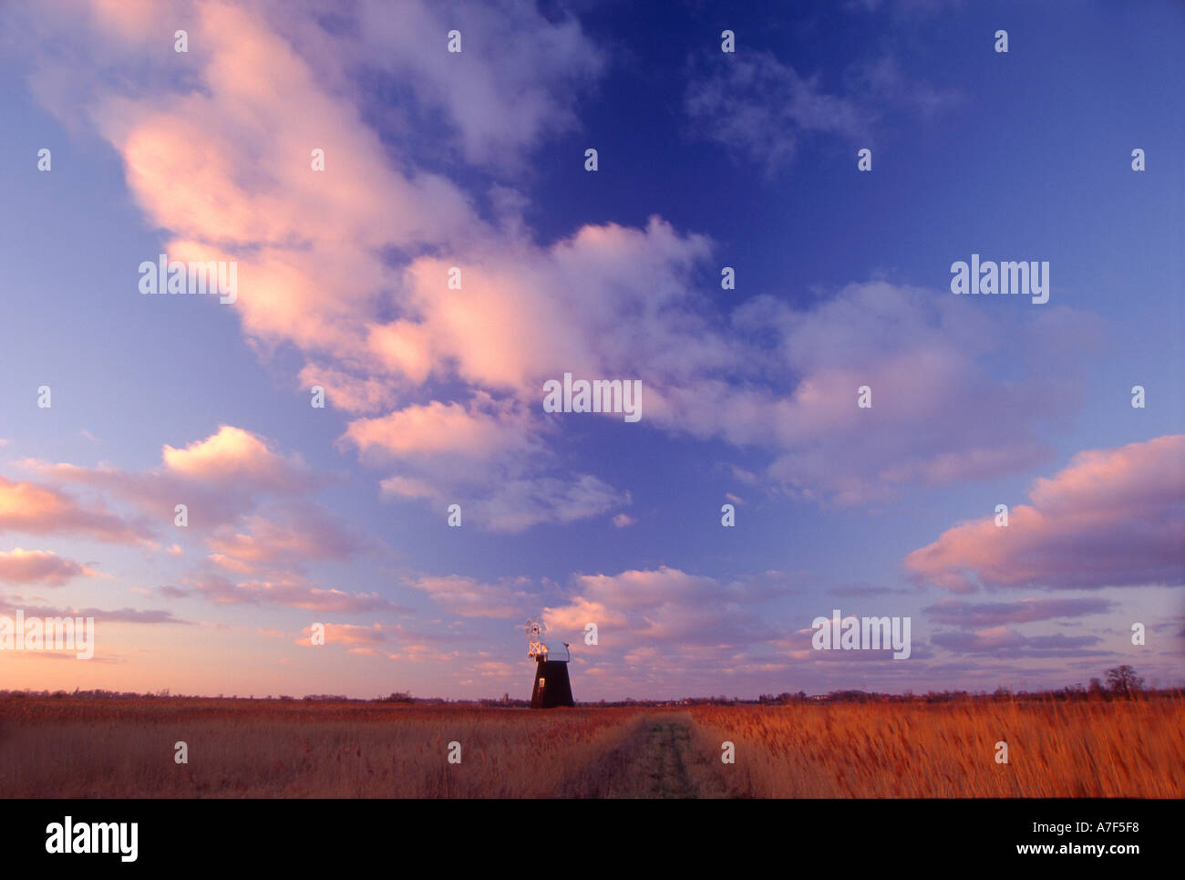 Skyscape over Runham Norfolk Broads Great Yarmouth East Anglia England ...