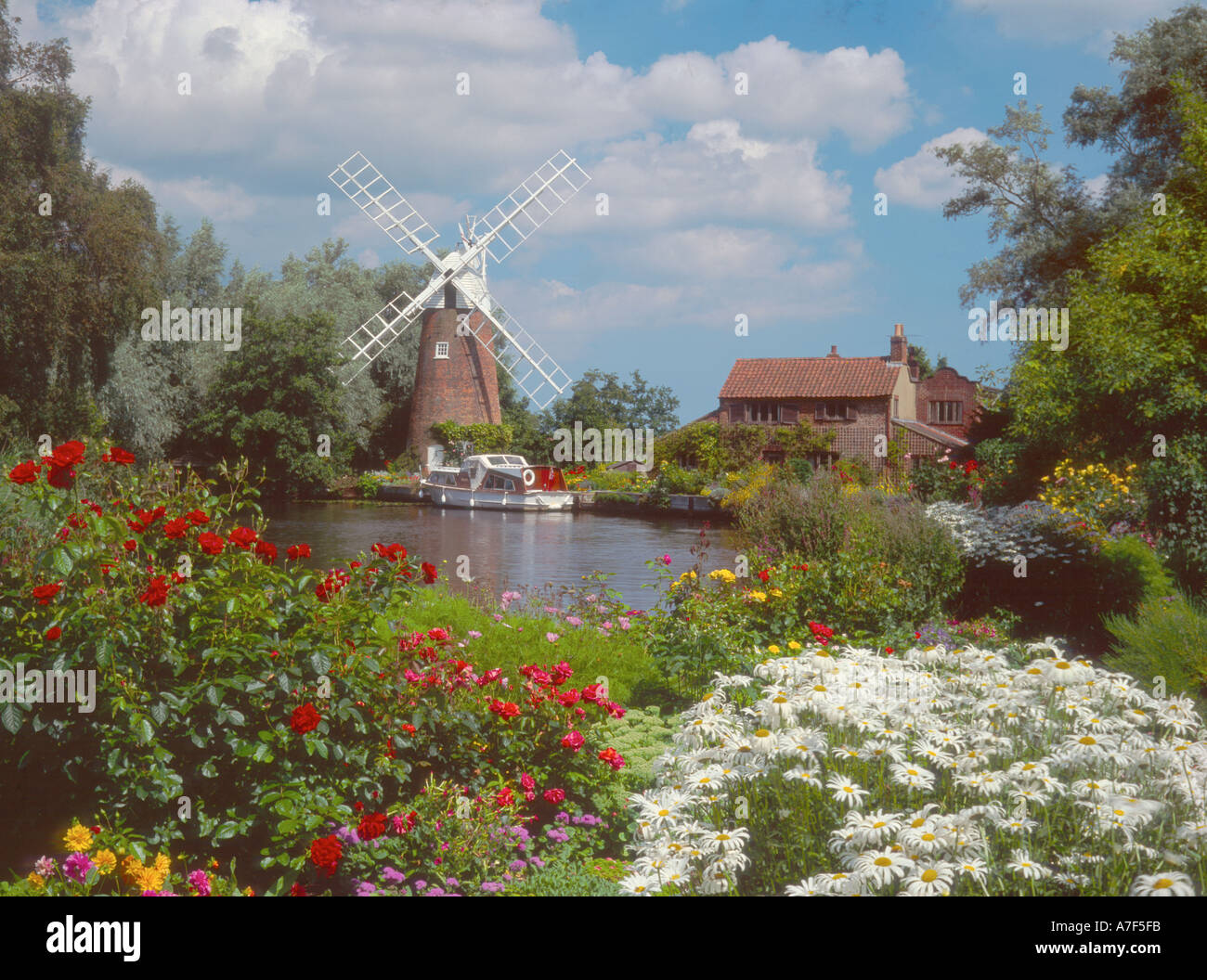 Hunsett Windmill and River Ant Norfolk Broads East Anglia England UK ...