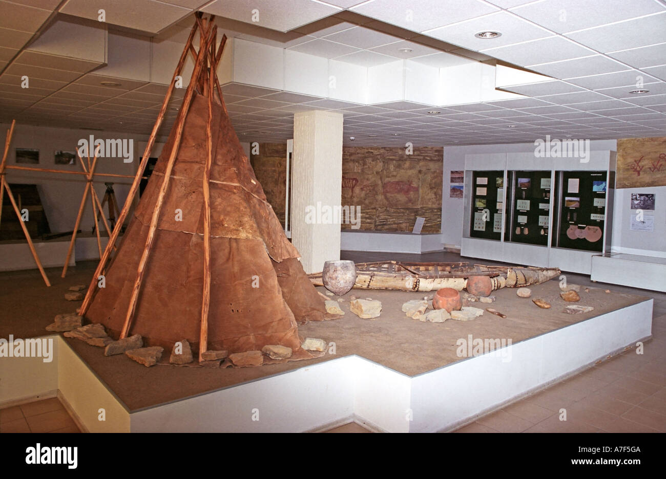 Camp of ancient nomads (archeological reconstruction Stock Photo - Alamy