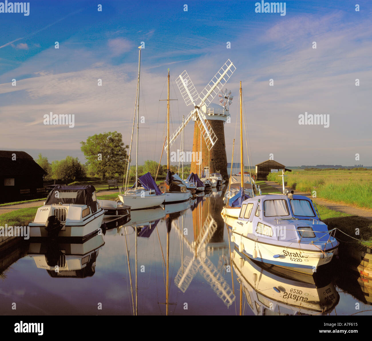 Horsey Windmill and Staithe in Norfolk Broads near Great Yarmouth East ...