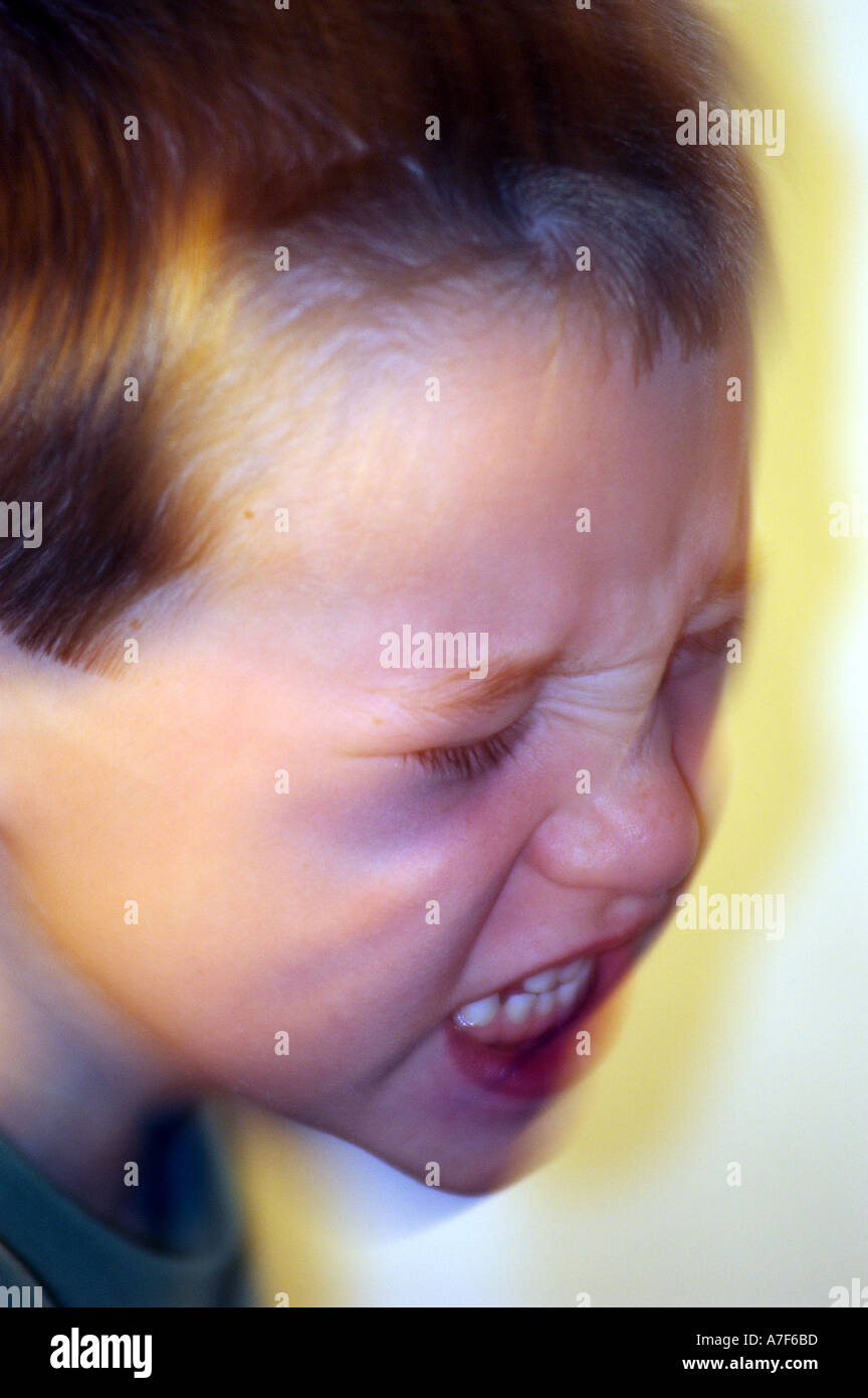 boy child screaming tantrum fit young caucasian blond crying angry ...