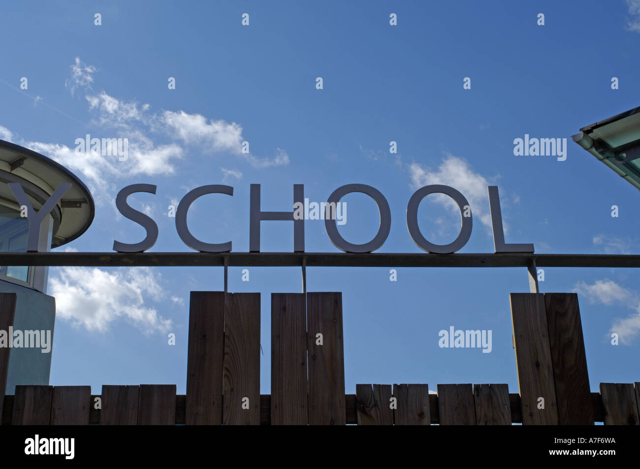 school gate sign Stock Photo - Alamy