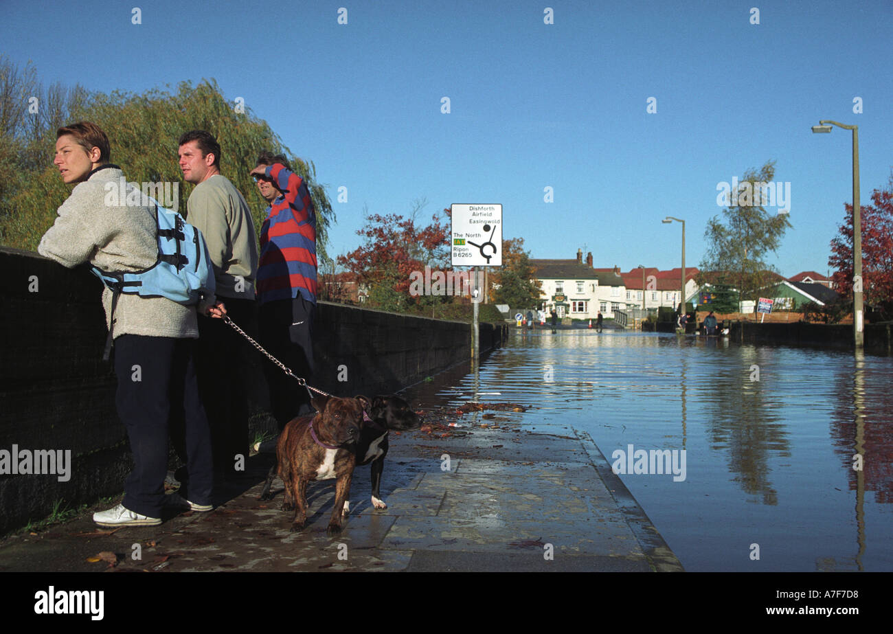 River Ure in North Yorkshire England UK floods at Boroughbridge 2000 ...
