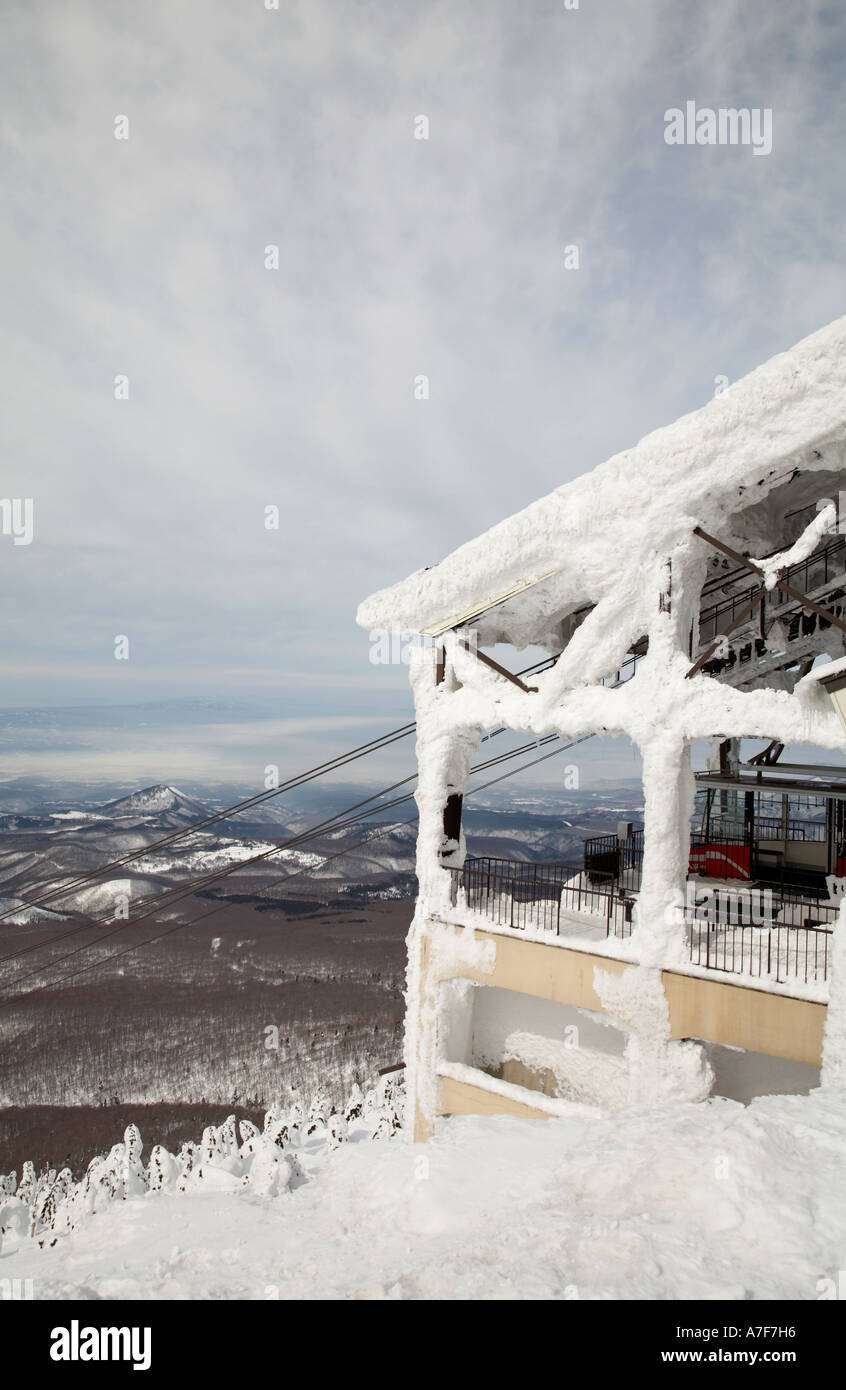 Cable car ski lift on Mount Hakkoda, Aomori, Japan Stock Photo - Alamy