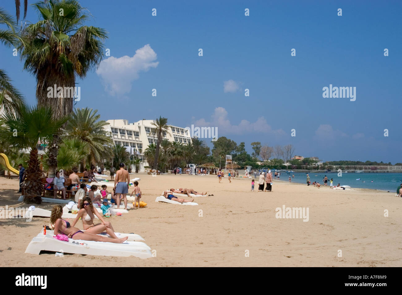 private beach Meditteranean Sea Cham Hotel Lattakia Syria Middle East ...