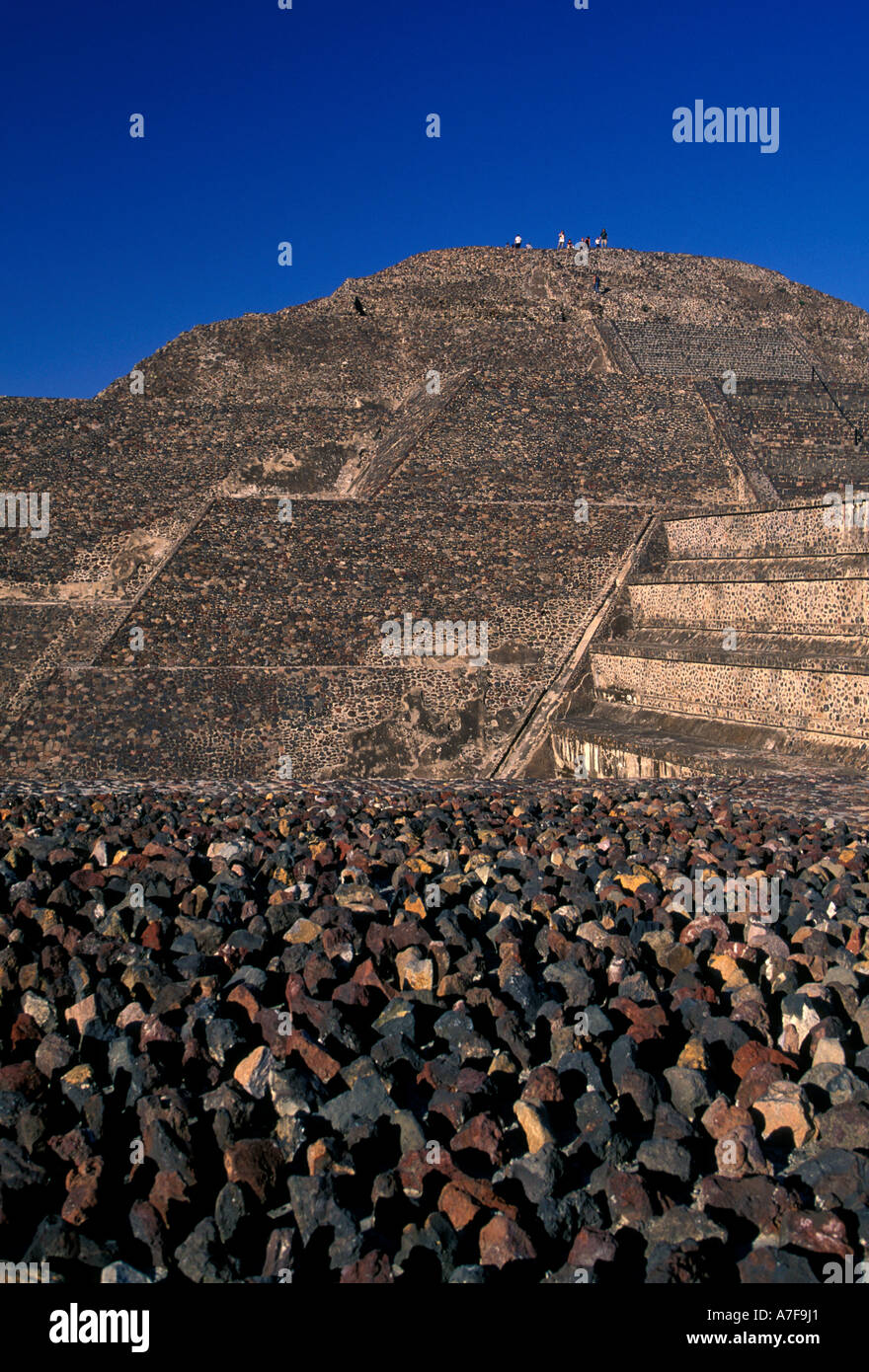 Pyramid of the Moon, Avenue of the Dead, viewed from Pyramid of the Sun ...