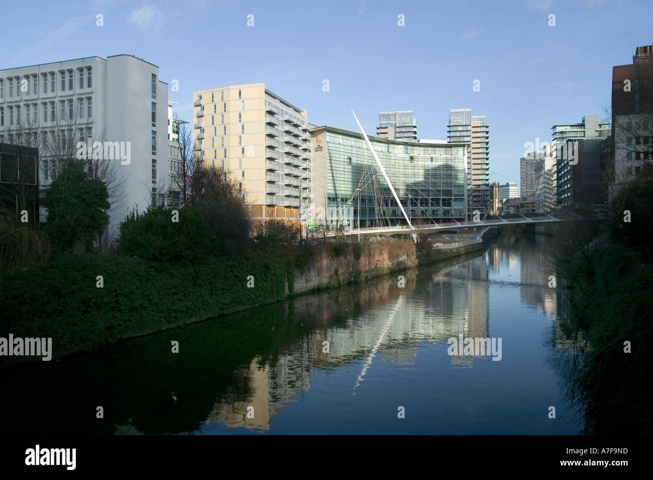 Manchester's new Riverside, & Lowry Hotel, North West England, UK Stock ...