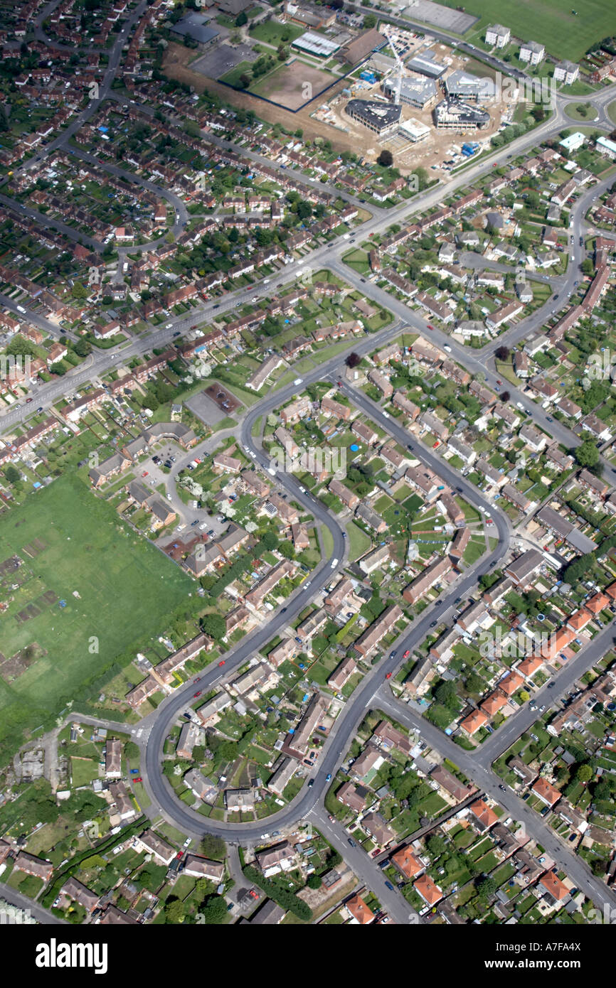 High level oblique aerial view north east of Ambrook Road residential ...