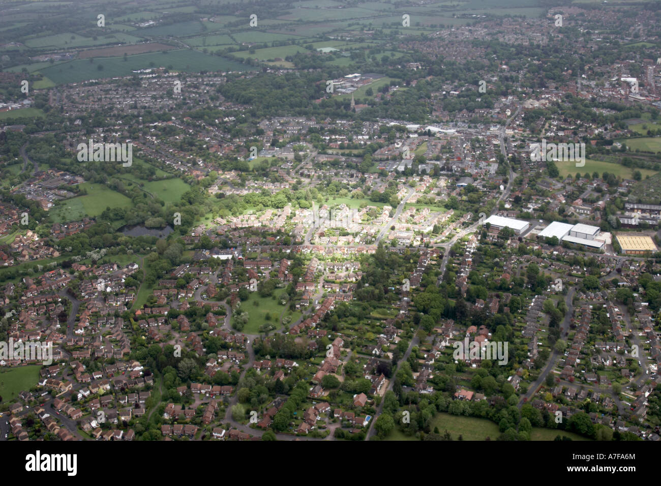 Aerial view residential area with greenery hi-res stock photography and ...
