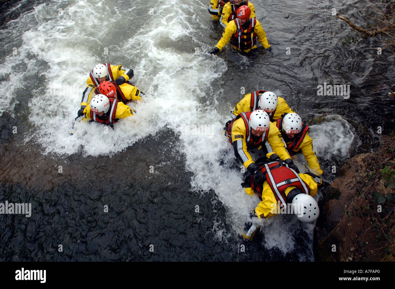 Firefighters river rescue training exercise hi-res stock photography ...