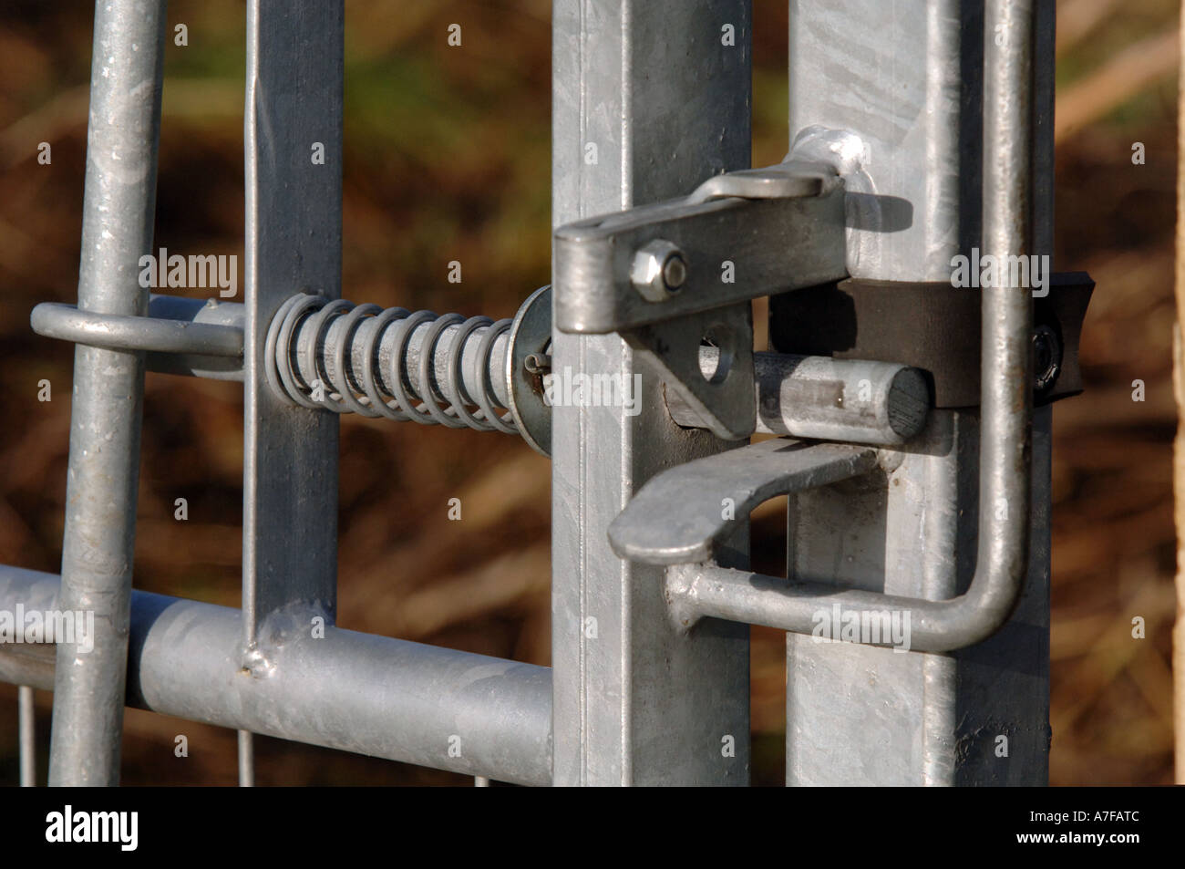 Closed metal gate Stock Photo - Alamy