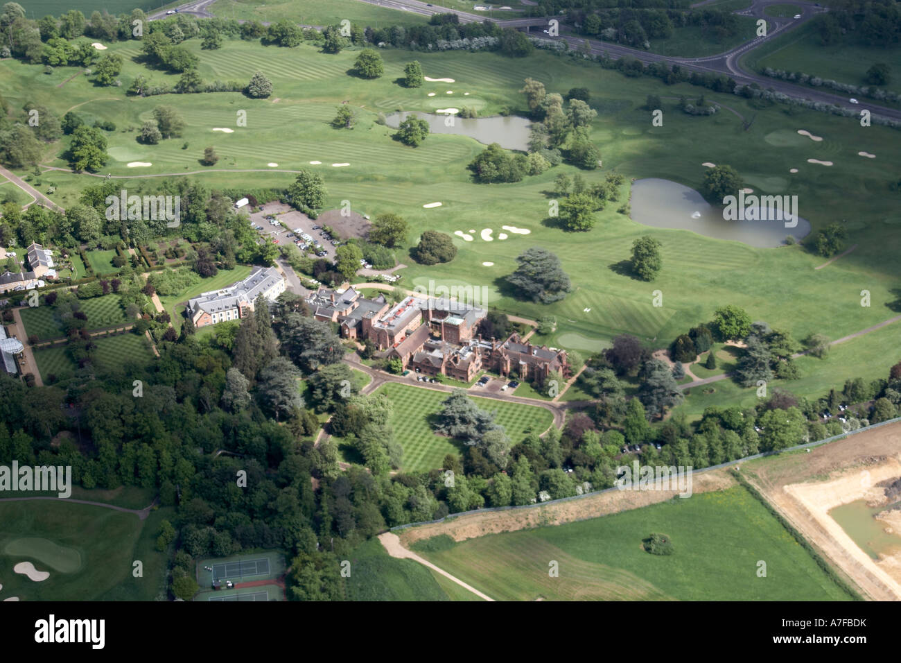 High level oblique aerial view north east of Marriott Hanbury Manor ...
