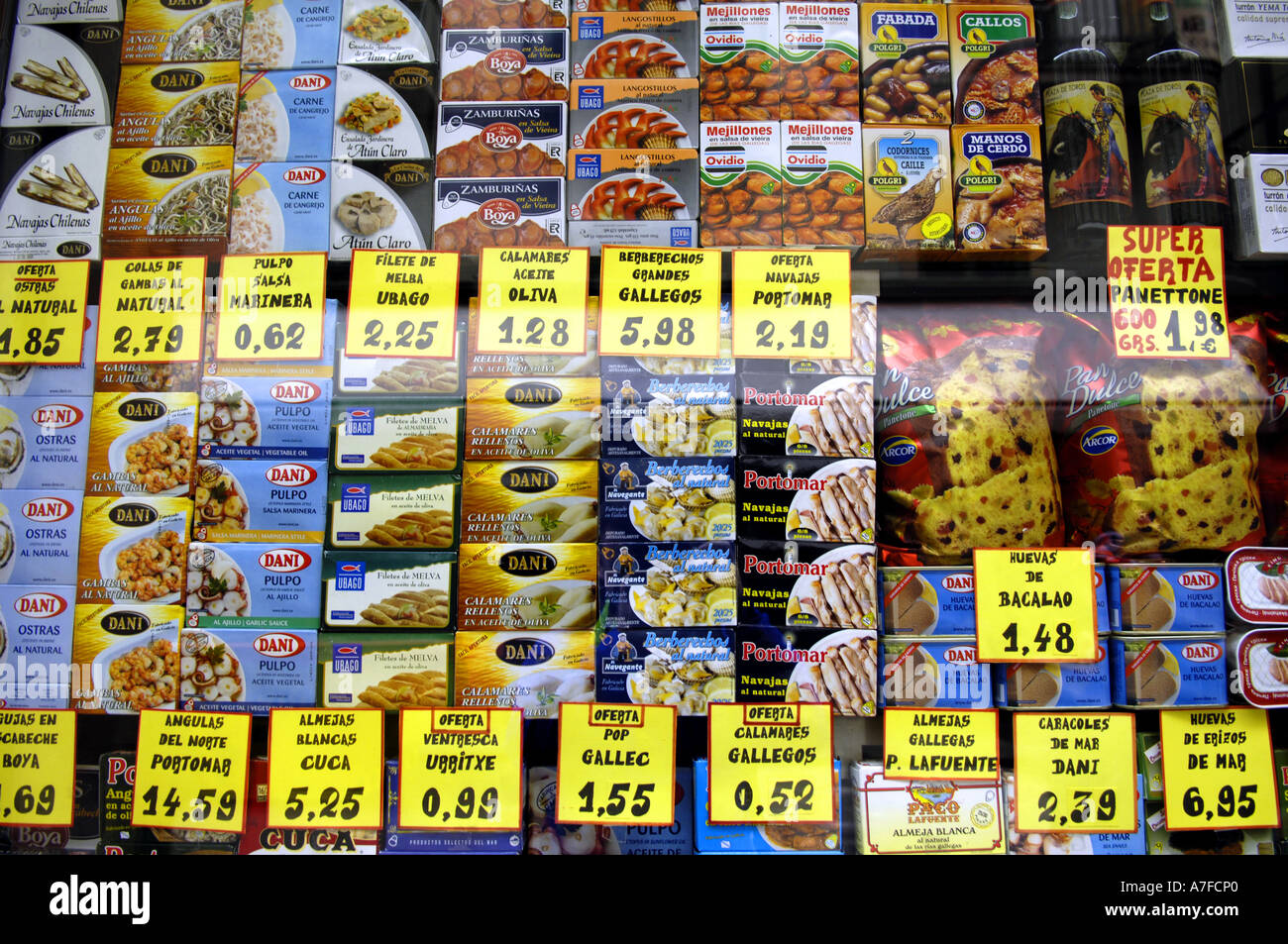 food produce spanish shop store window detail close up cultural ...