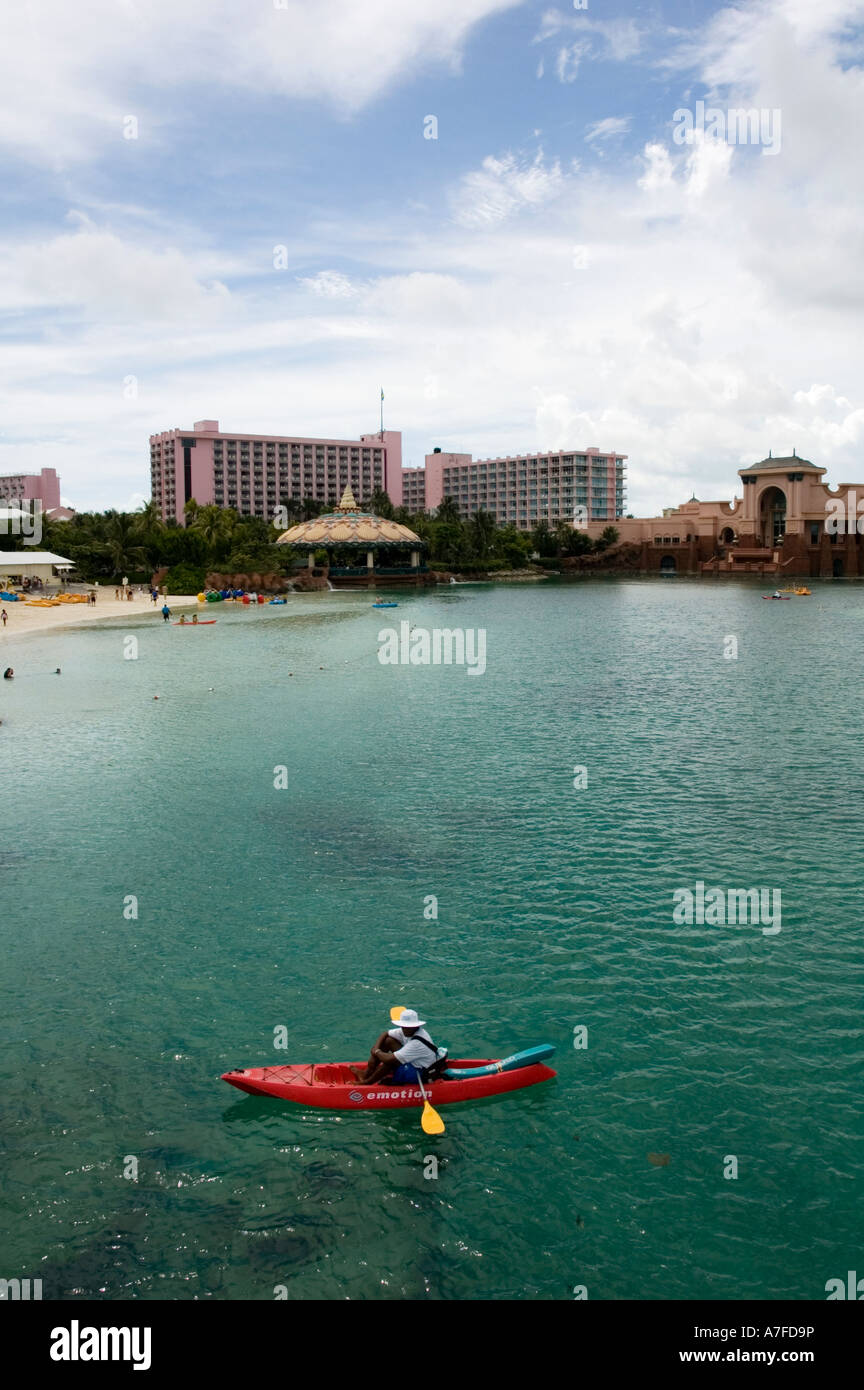 Lifeguard on kayak, Atlantis Hotel, Paradise Island, Bahamas Stock ...