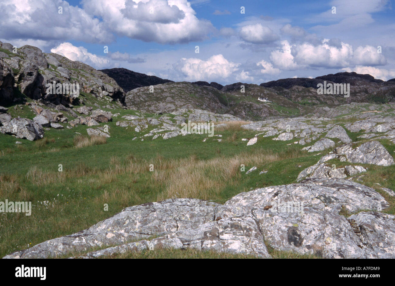 View over Lewisian gneiss terrain from Achmelvich headland Assynt ...