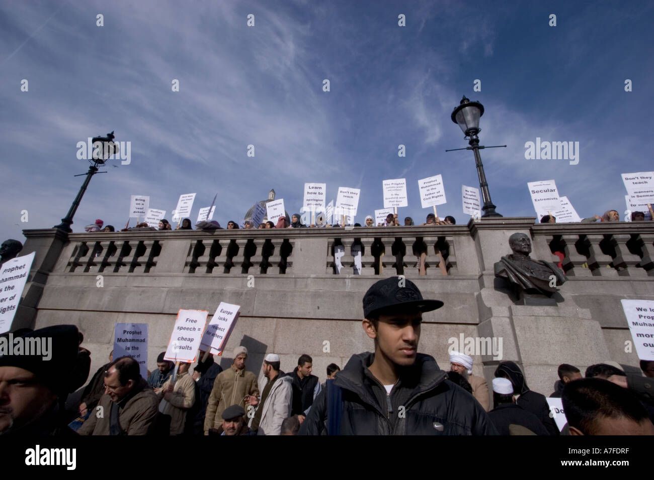 Muslim protester against Danish cartoon in Jyllands Posten meeting at ...