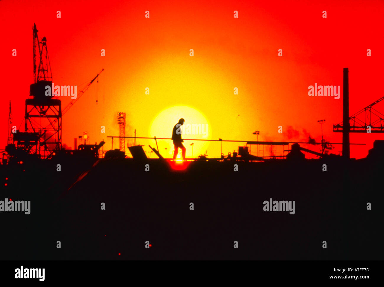 Construction worker in shipyard Stock Photo - Alamy