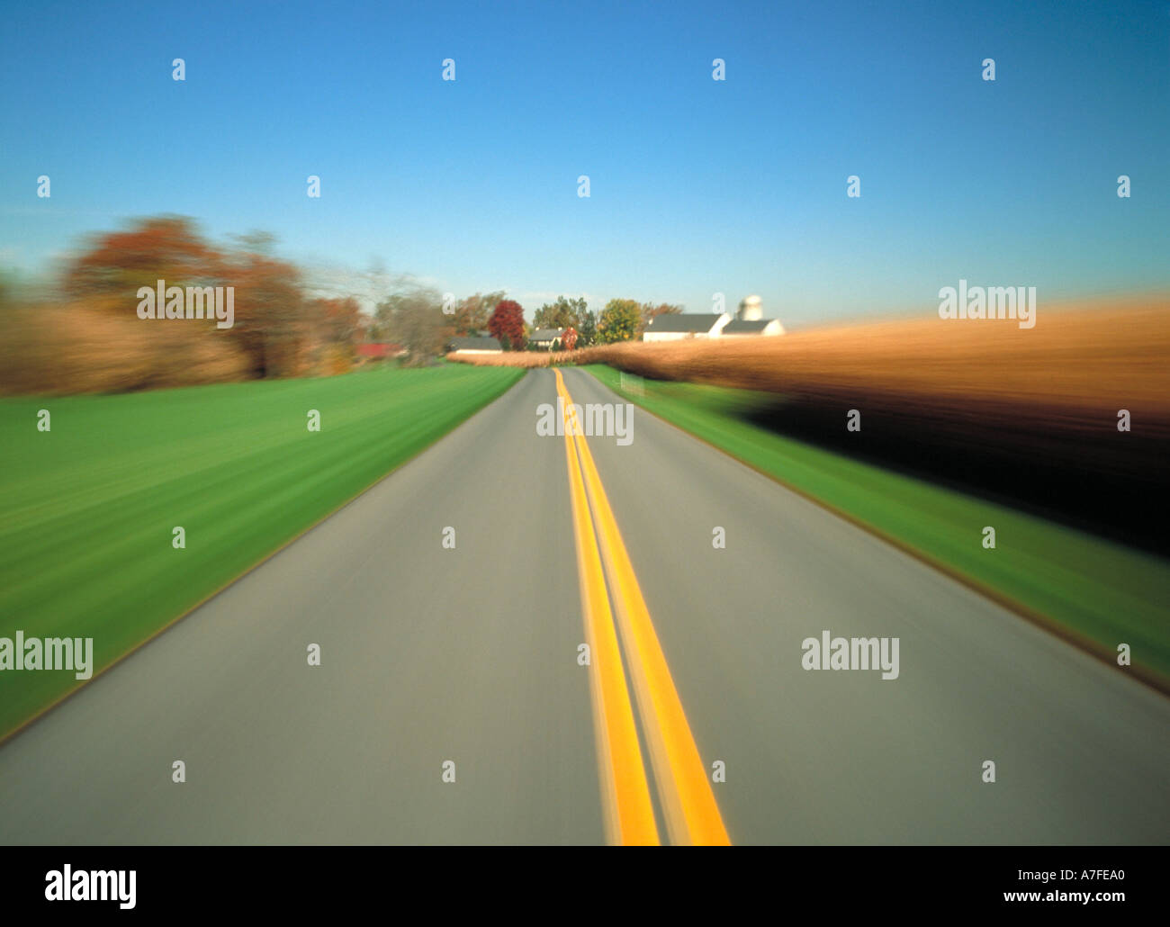 Rural highway PA Stock Photo - Alamy