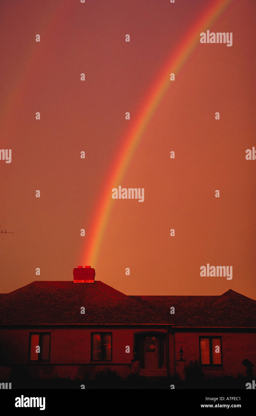 House with rainbow Stock Photo - Alamy