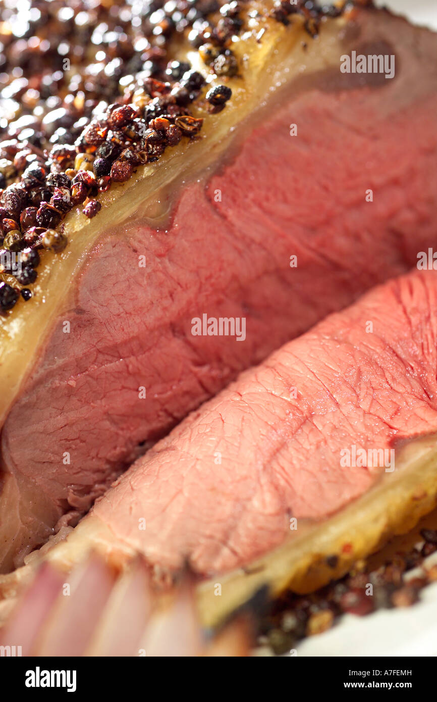 Traditional Roast Beef sliced Stock Photo - Alamy