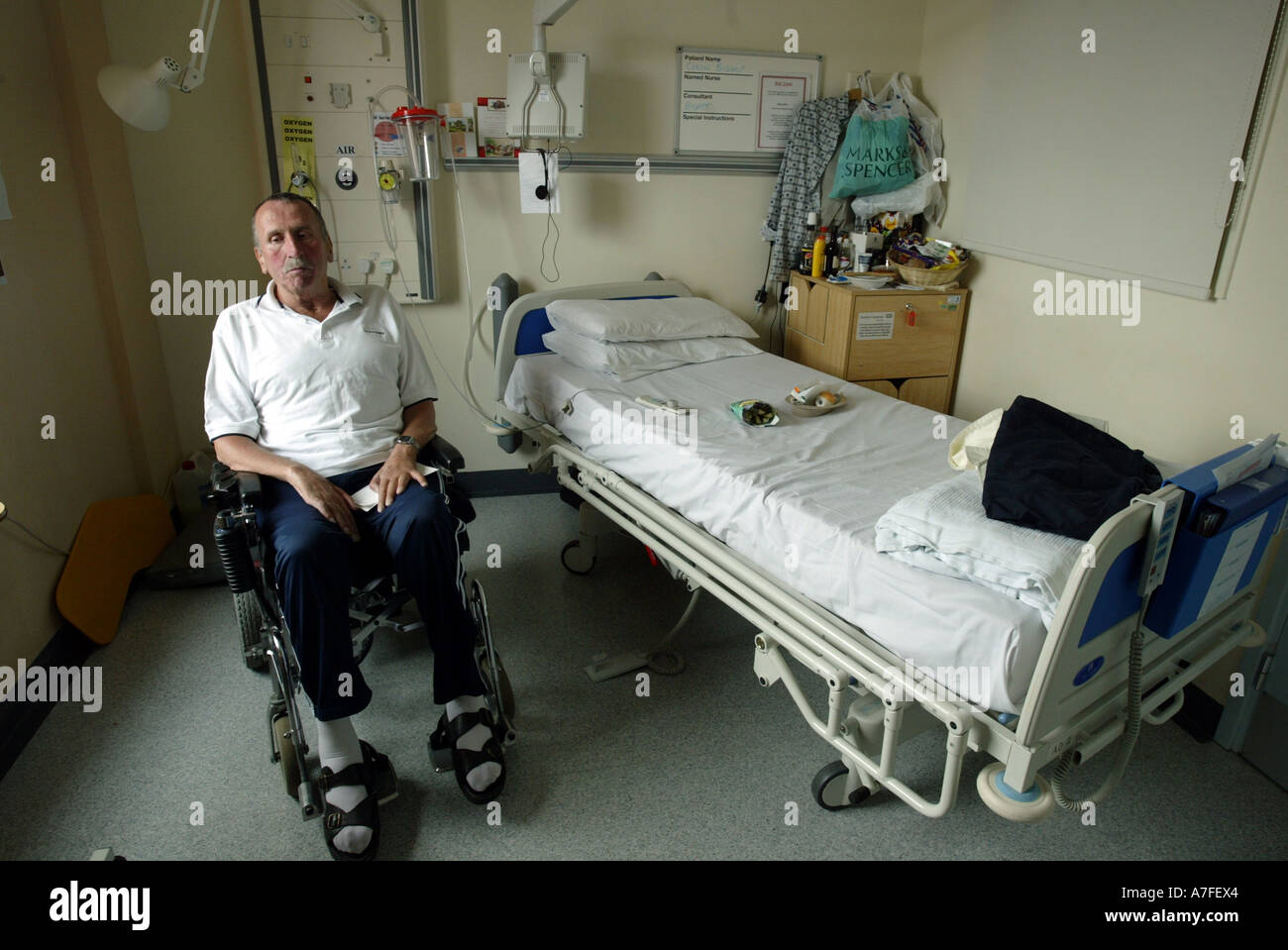Bed blocker in a hospital in Hereford, England, 2005. Picture Matt ...
