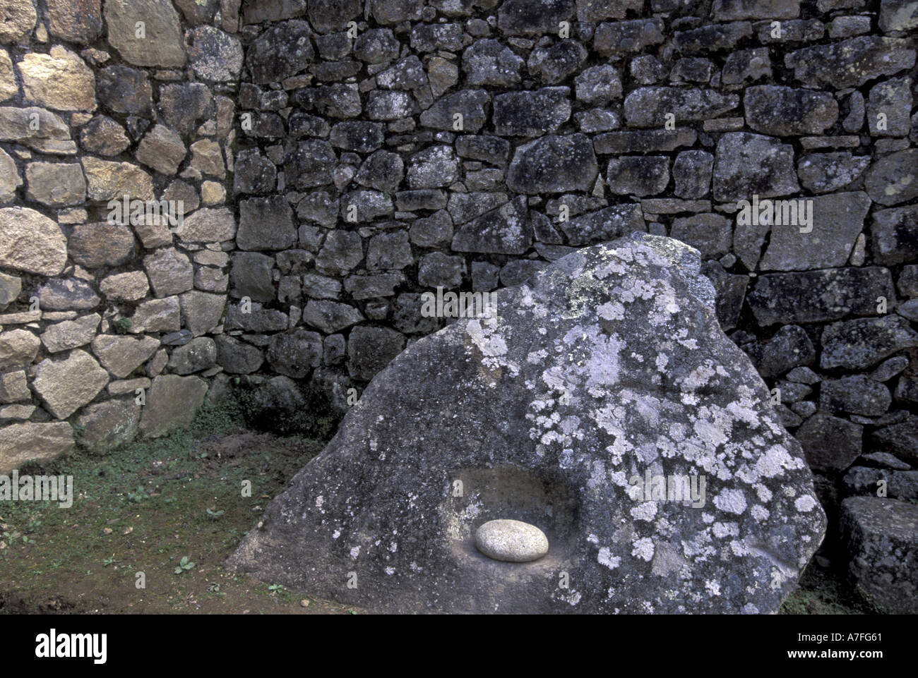 SA, Peru, Machu Picchu Stone used to grind gain, Grinding Rock Stock ...