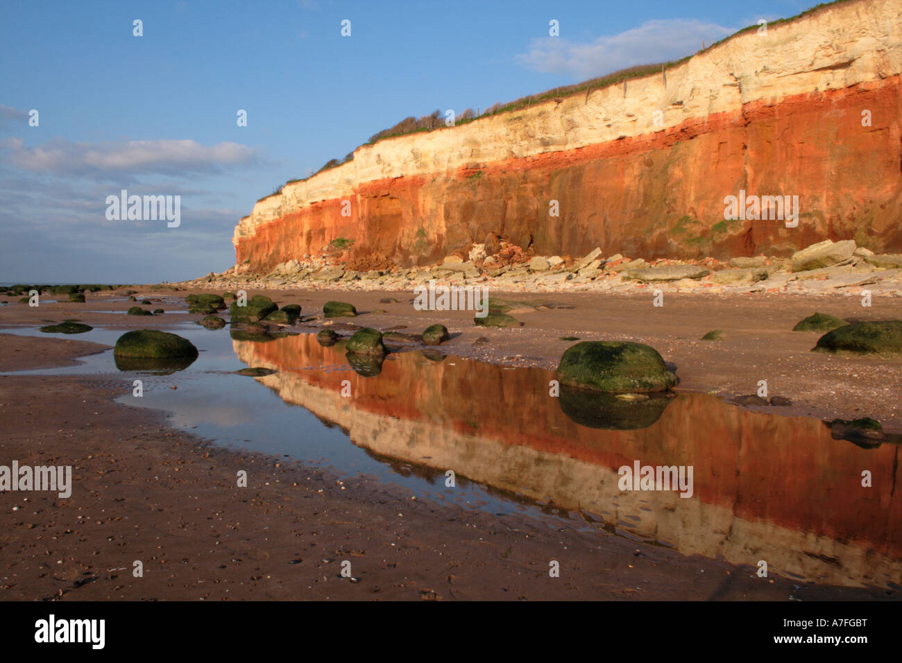 Cliff reflection at Hunstanton England Stock Photo - Alamy