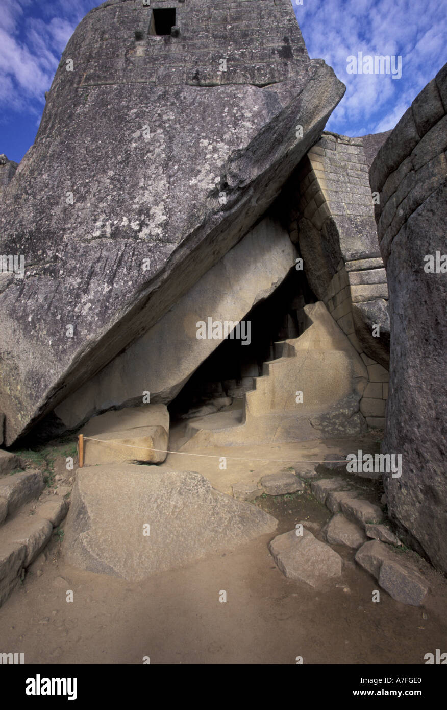 SA, Peru, Machu Picchu, The Royal Tomb, in the ruins Stock Photo - Alamy