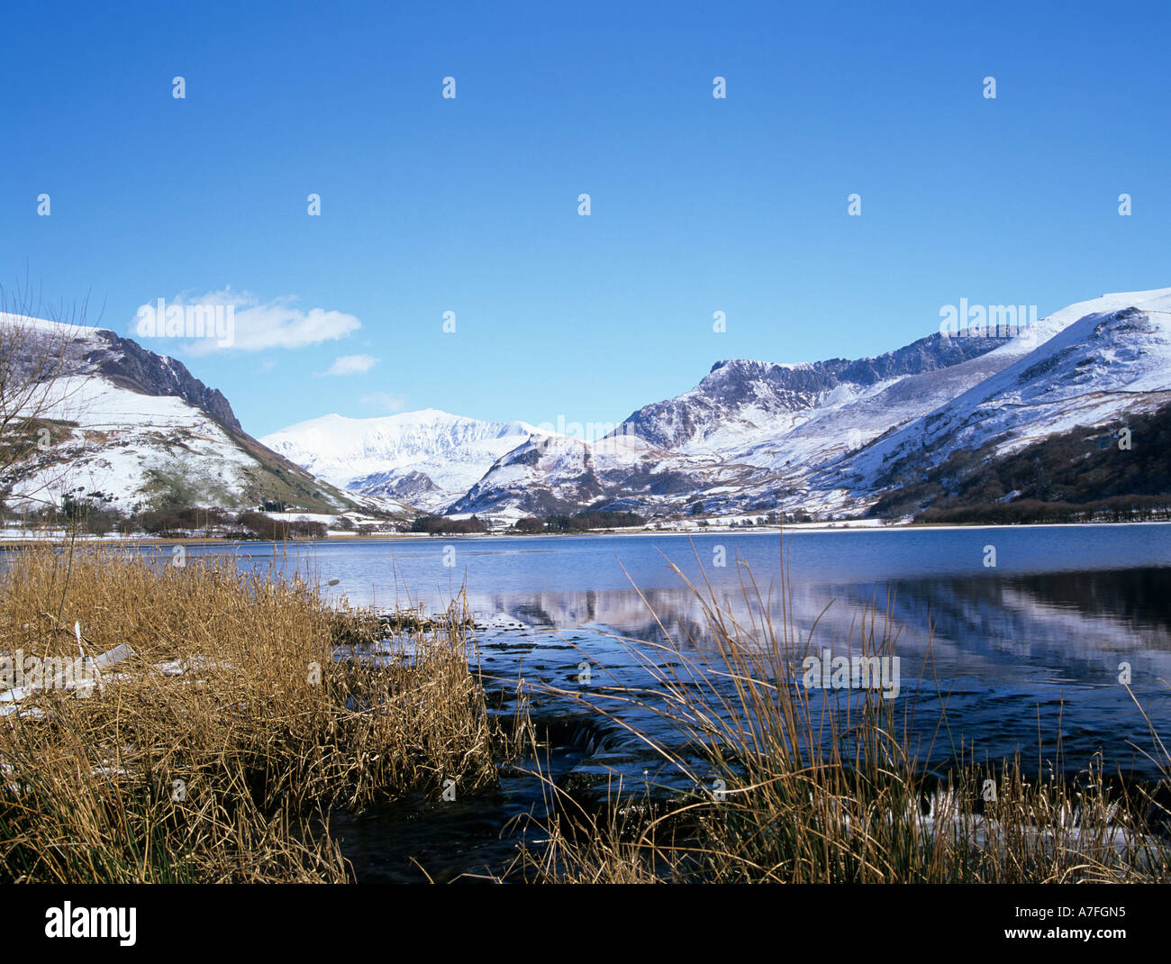NANTLLE GWYNEDD NORTH WALES February Looking across Llyn Nantlle Uchaf ...
