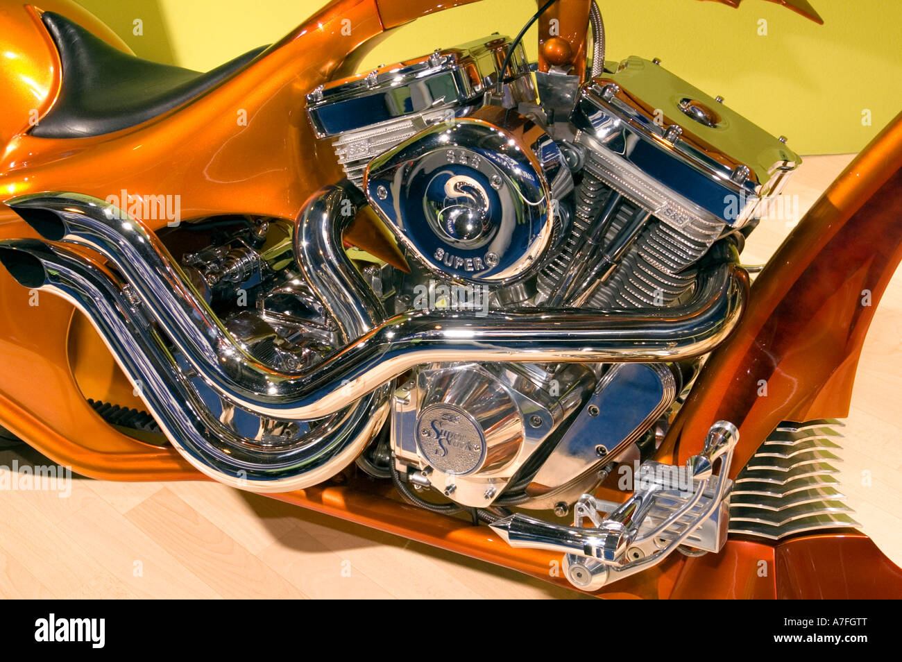 Custom motorcycle engine Stock Photo - Alamy
