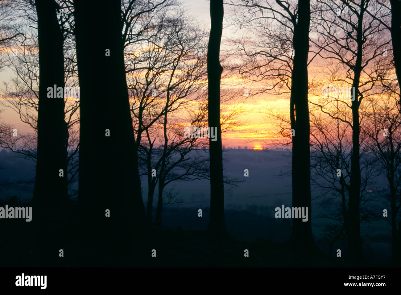 Sunset Sharpenhoe Clappers Bedfordshire England Stock Photo - Alamy