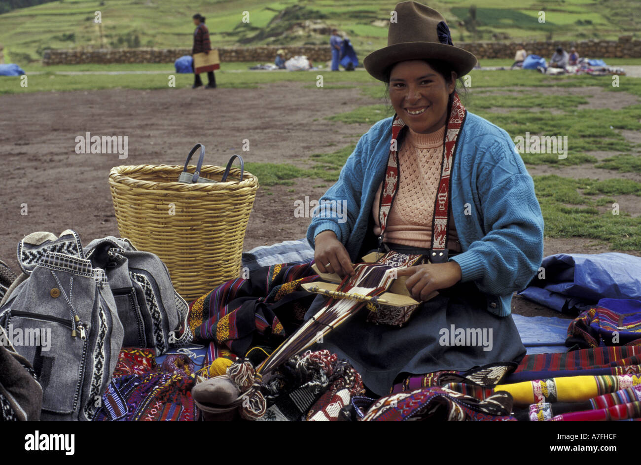 SA, Peru, Urubamba Valley, village of Chinchero. Gregorio, Quechua ...