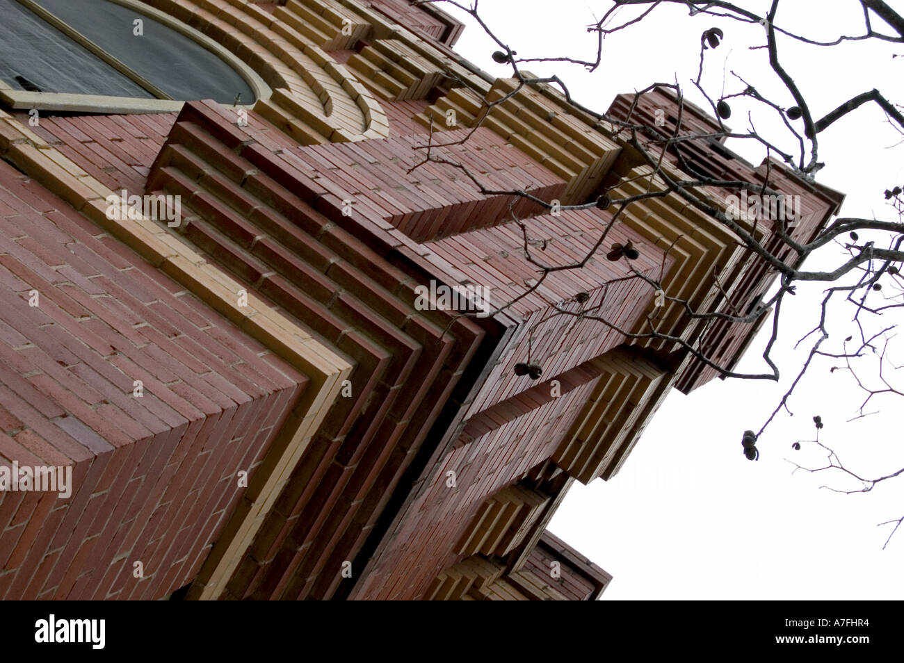 Castle style building corner Stock Photo - Alamy