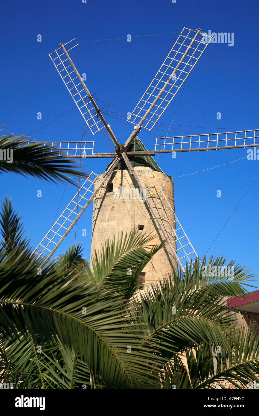 Ta Kola windmill Gozo Malta Stock Photo - Alamy