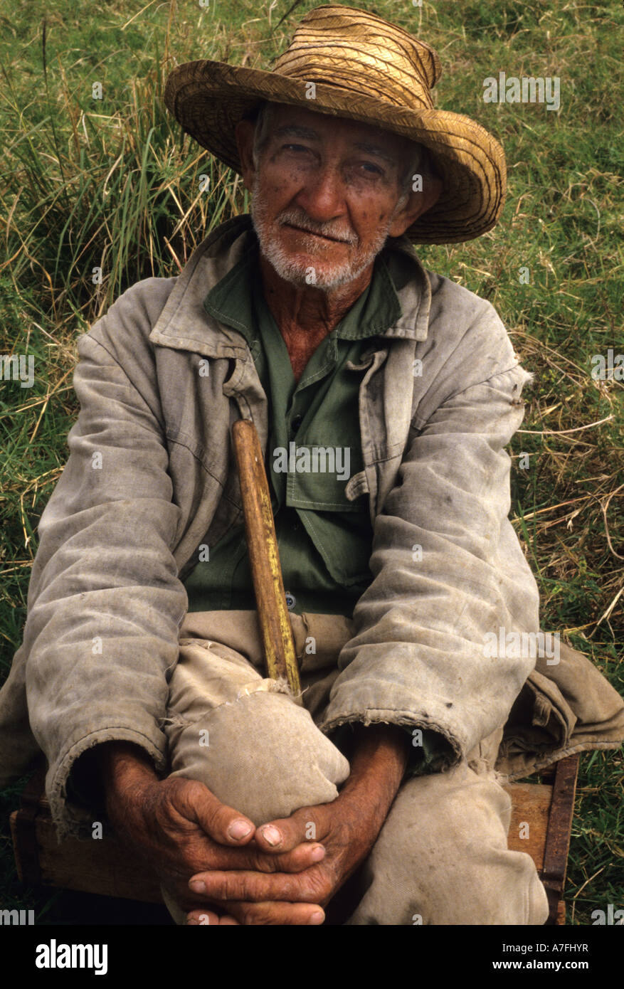 Cuba.Elderly farm worker Stock Photo - Alamy